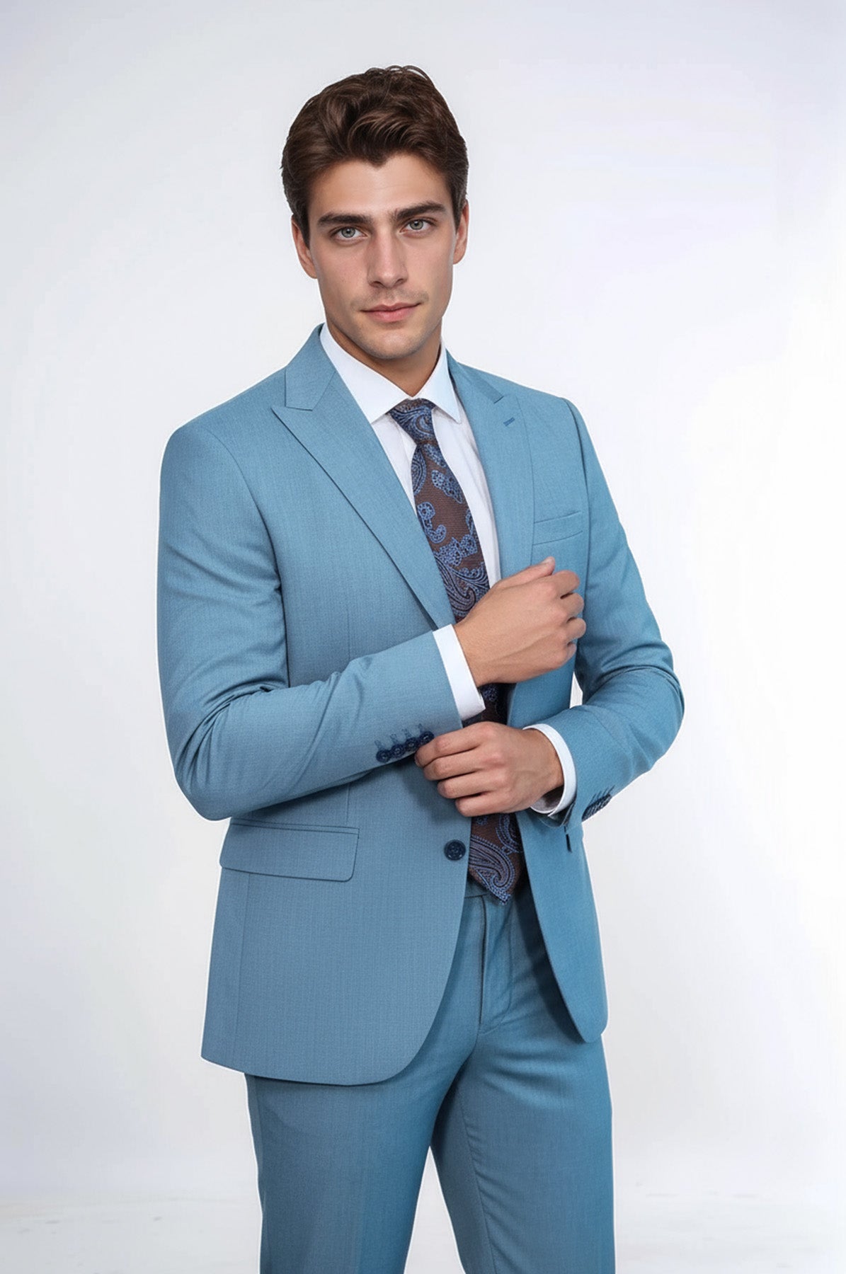 Oil Green Patterned 2-Piece Suit | Wessi Men's Business Suit – Wessi ...